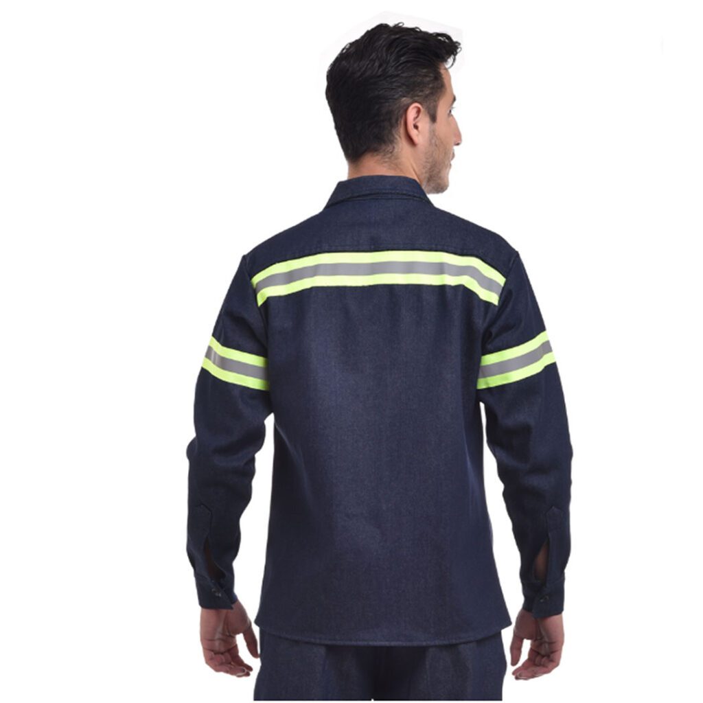 Camisola 100% Mezclilla Cinta Reflejante Bicolor 14oz – Señor Seguridad