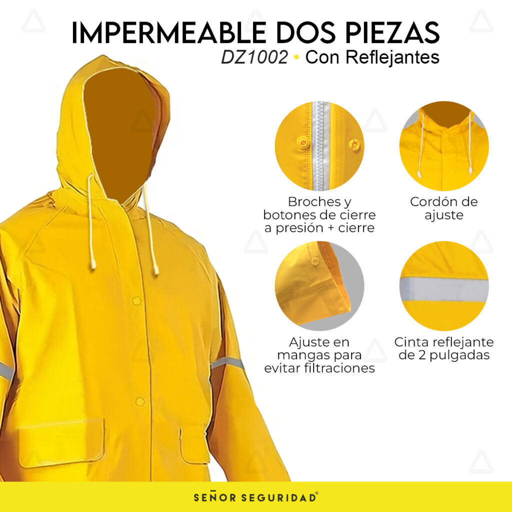 Impermeable Reflejante Amarillo 2 Piezas Chamarra Y Pantalón | Señor ...