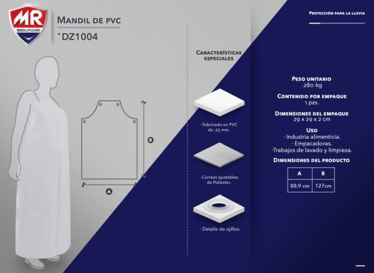 Mandil PVC Blanco Reutilizable Resistente 25 mm | Señor Seguridad